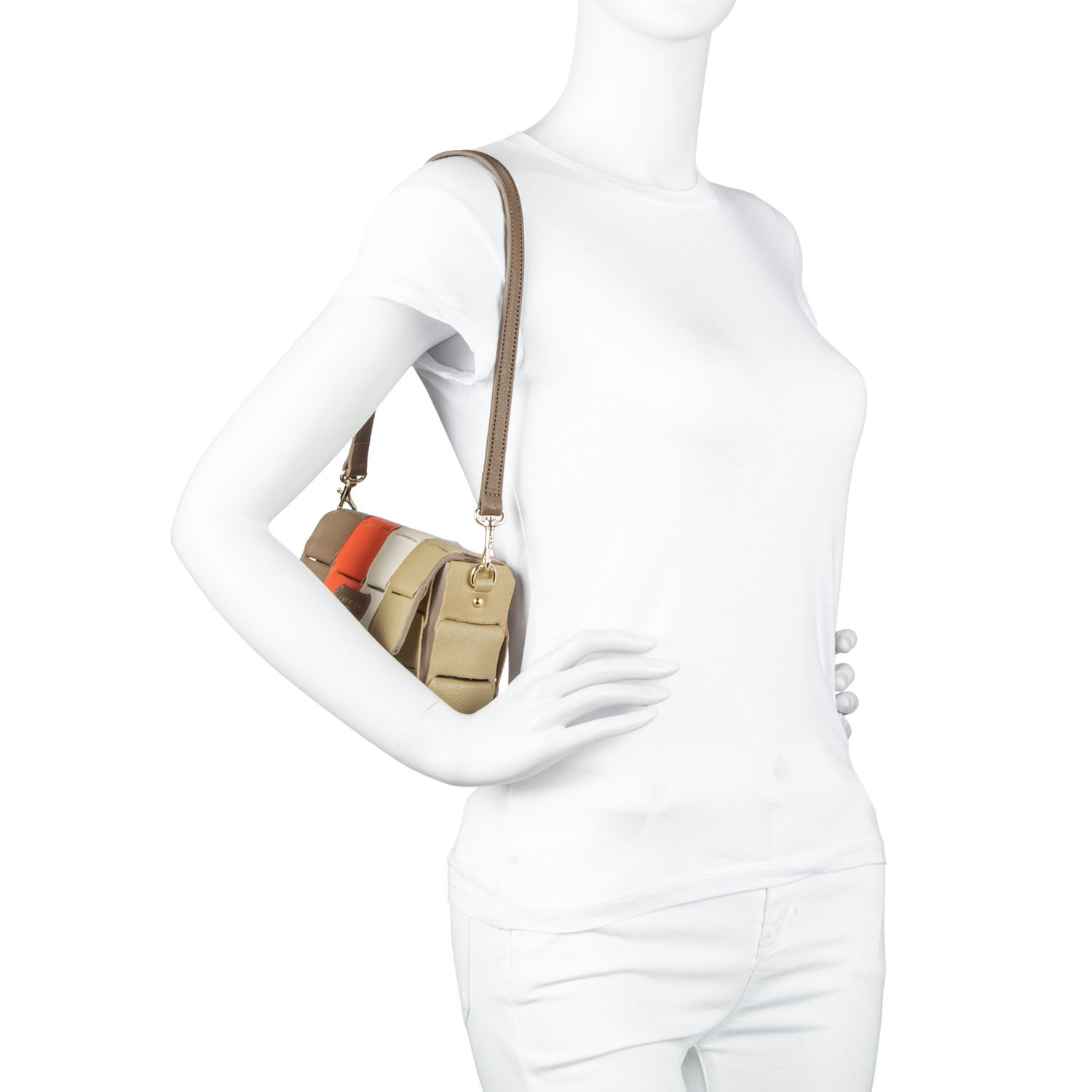 Geanta plic din piele naturala Lancaster Studio Enlace, pastelat