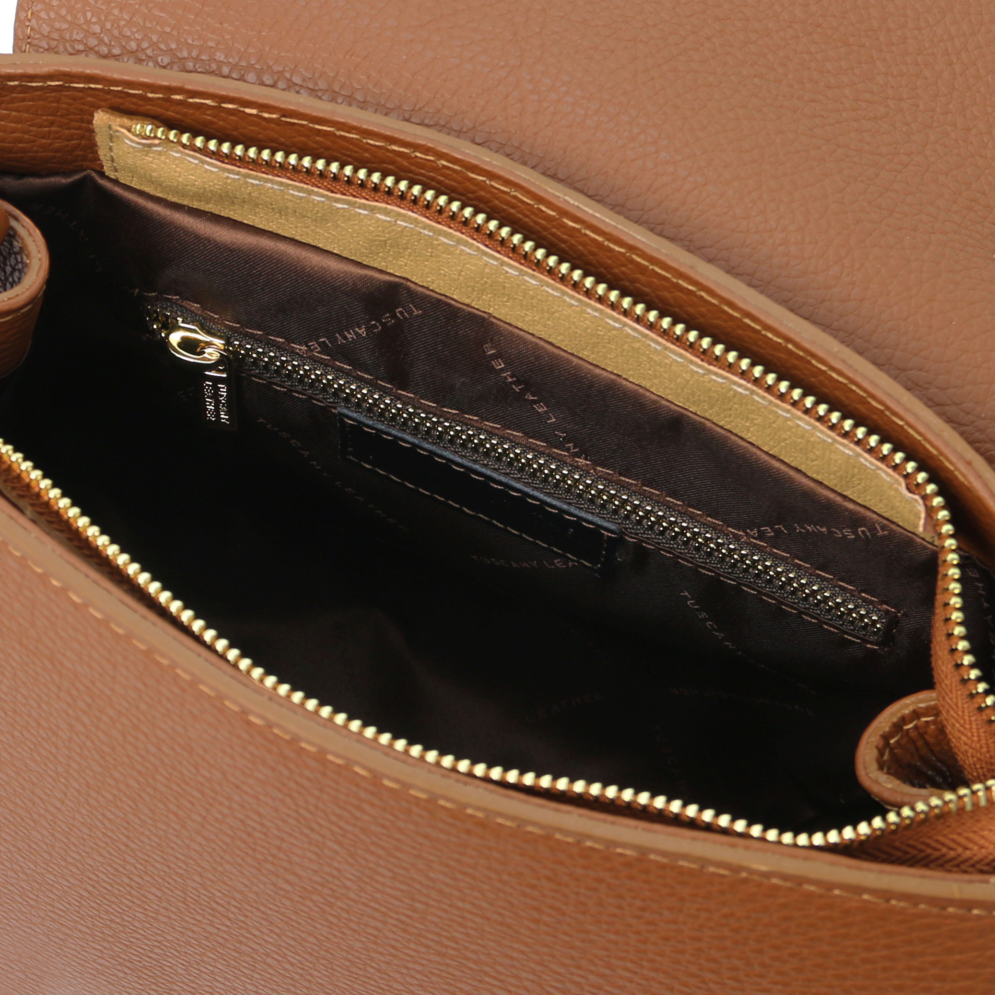 Geanta dama piele naturala coniac, Tuscany Leather, TL Bag