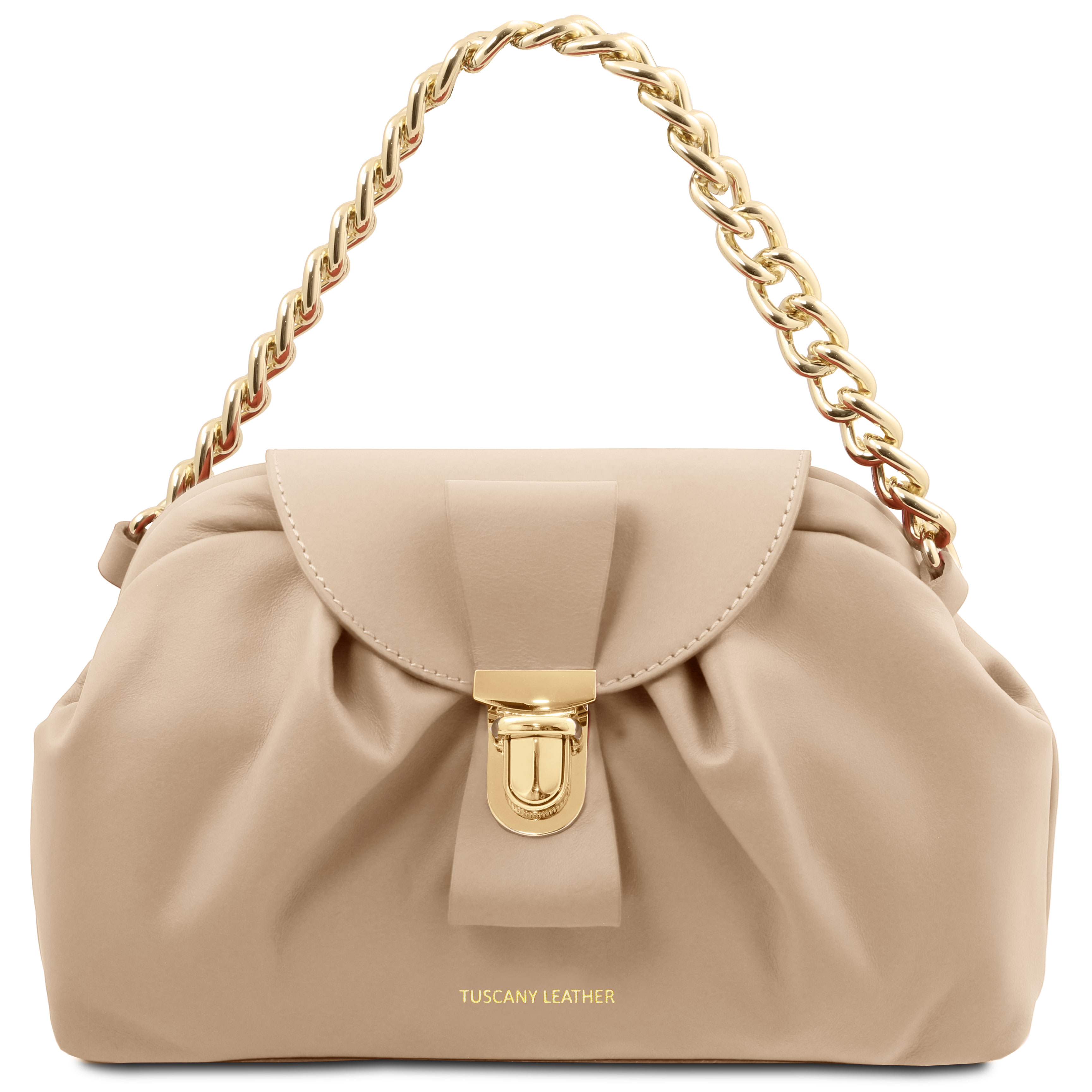 Geanta plic din piele naturala bej TL, Lara