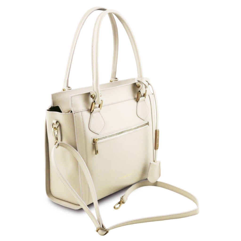 GENTI DAMA :: Genti de mana :: Geanta Tuscany Leather din piele ivory ...
