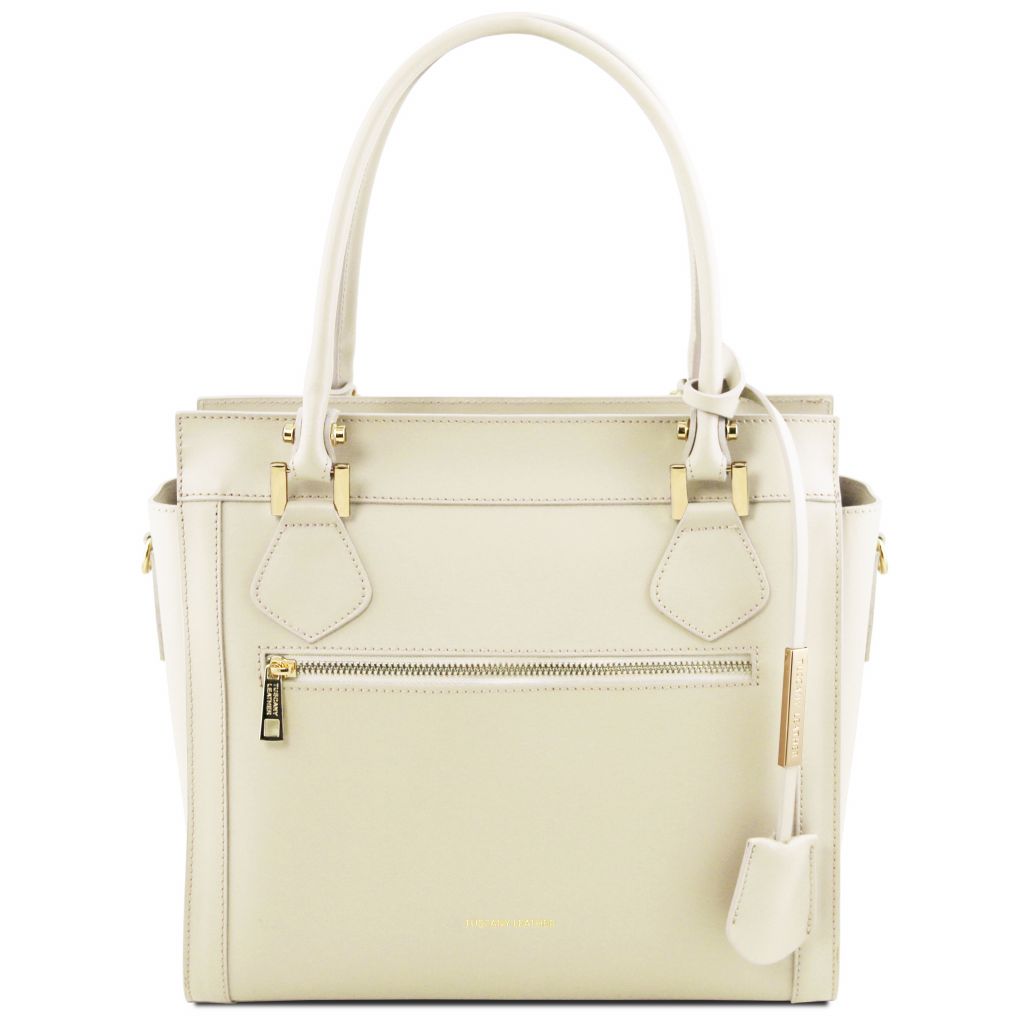 GENTI DAMA :: Genti de mana :: Geanta Tuscany Leather din piele ivory ...