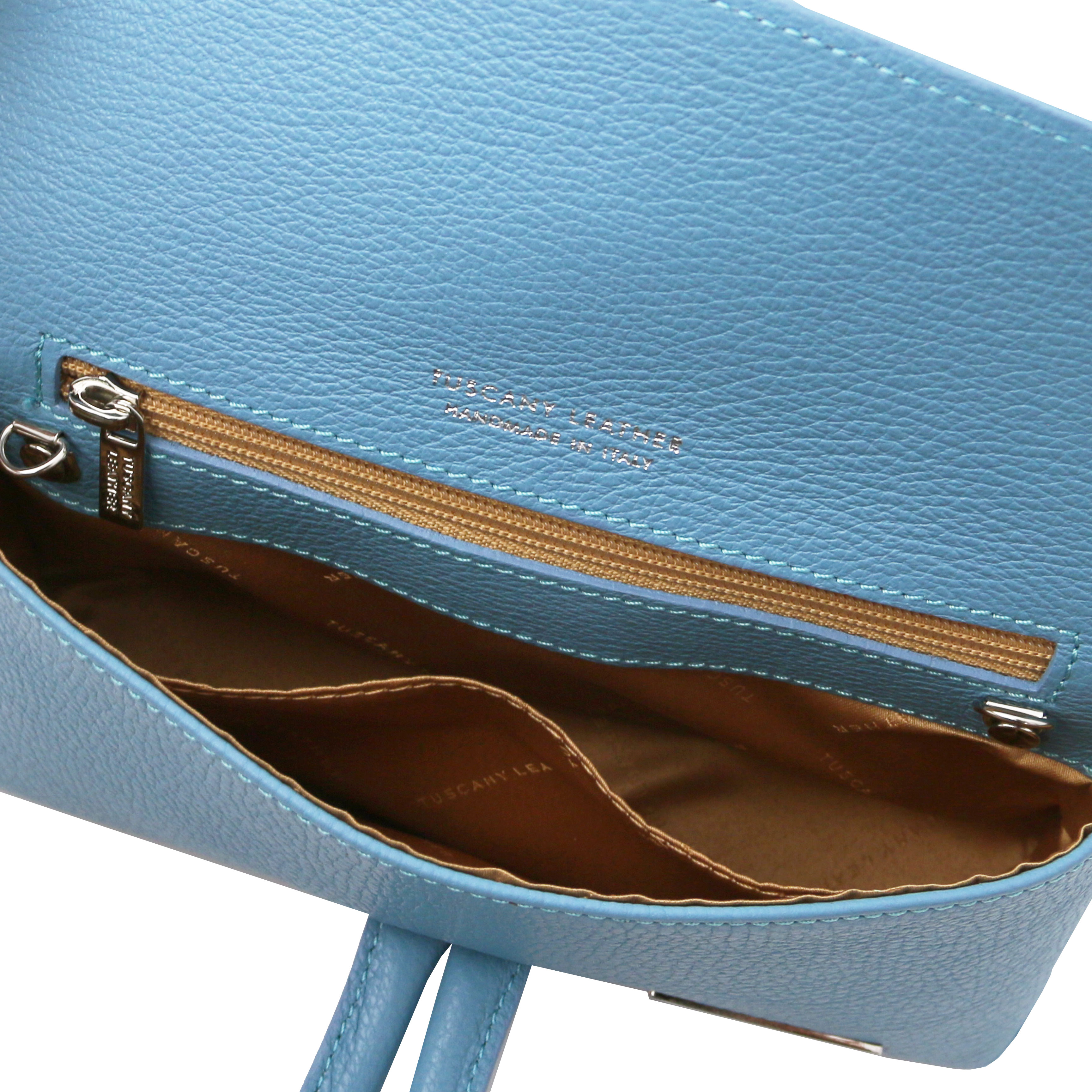 Plic dama azur din piele naturala Tuscany Leather